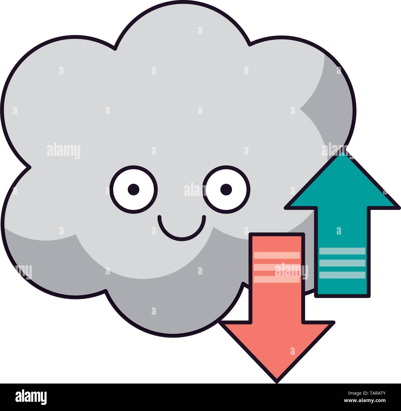 Cloud computing cute cartoon vector illustration Stock Vector Image ...