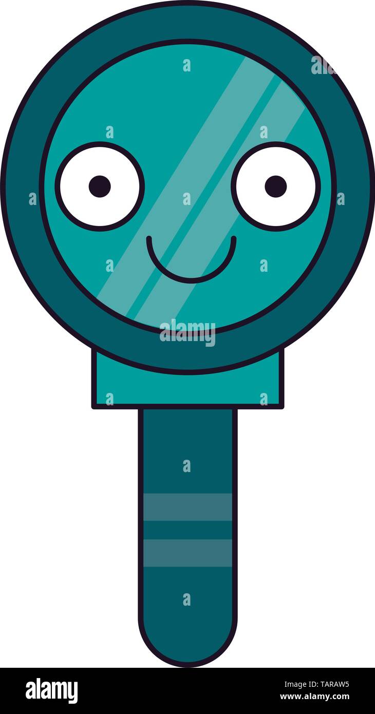 Magnifying glass cute cartoon vector illustration Stock Vector Image ...