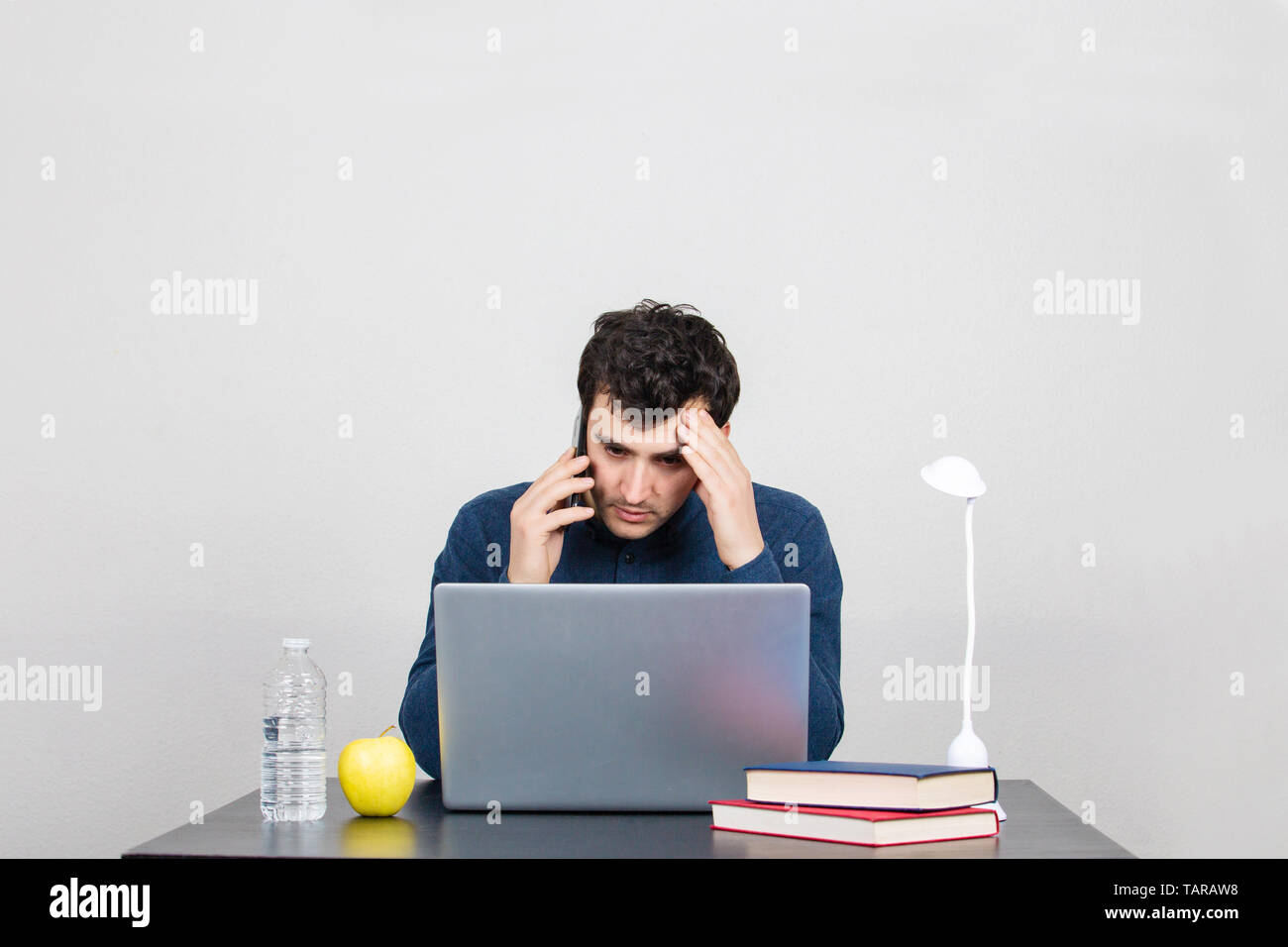 Frustrated tired college student studying hi-res stock photography and ...