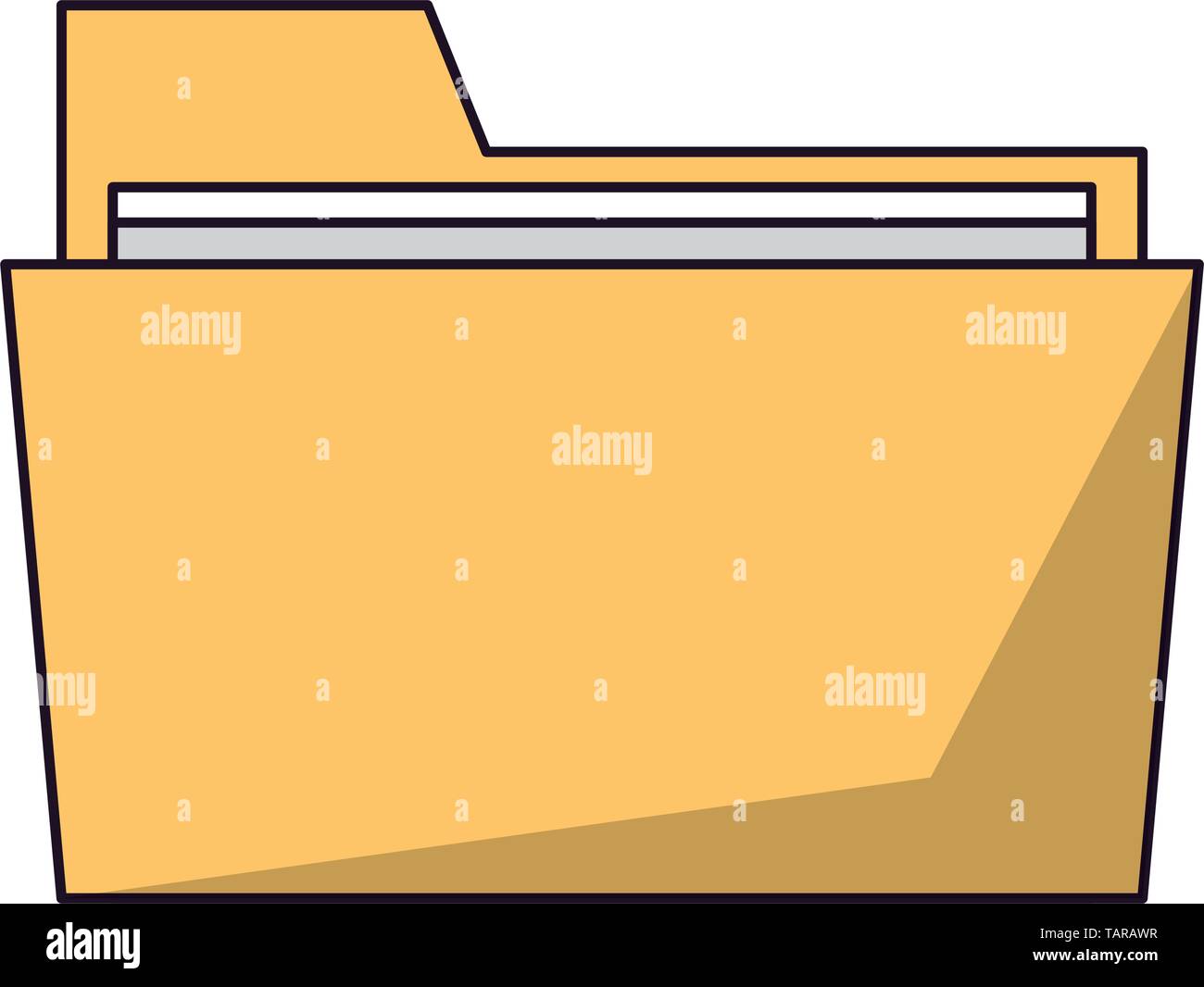 Folder document symbol cartoon vector illustration Stock Vector Image ...