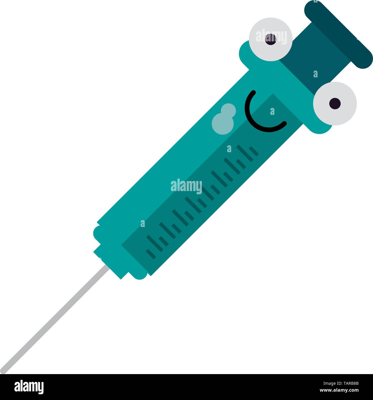 Medical syringe cute cartoon vector illustration Stock Vector Image ...