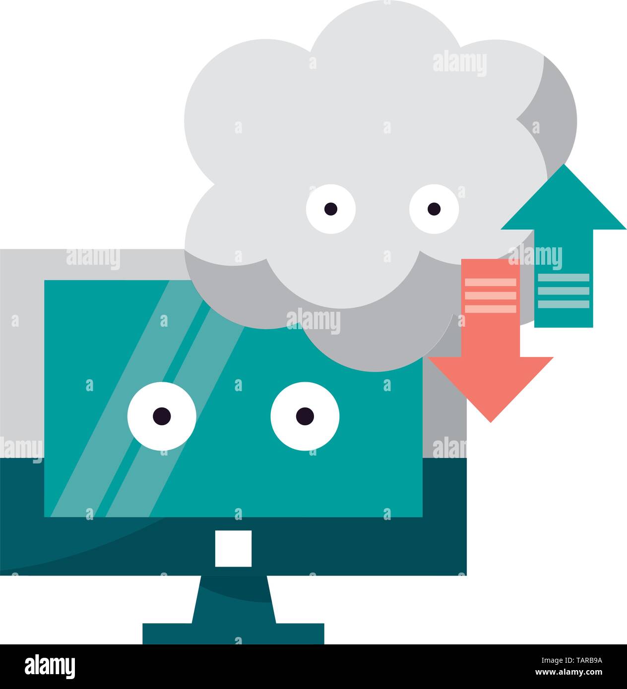 Computer and cloud computing technology vector illustration Stock ...