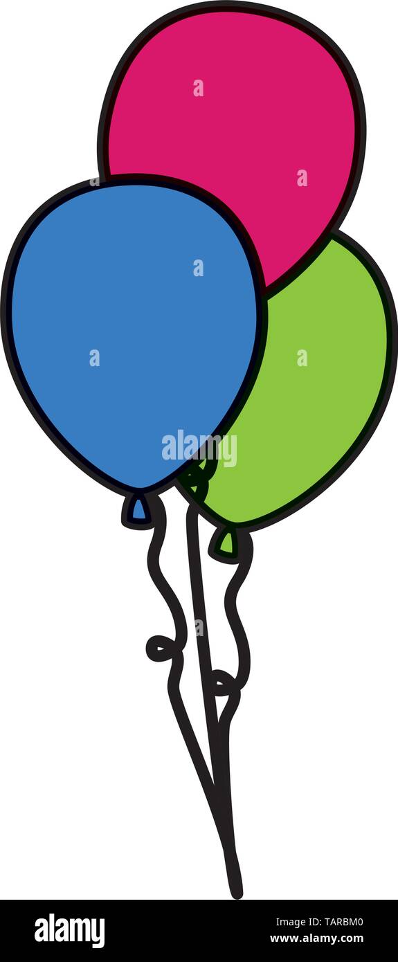 Balloons Helium Floating Icon Vector Illustration Stock Vector Image