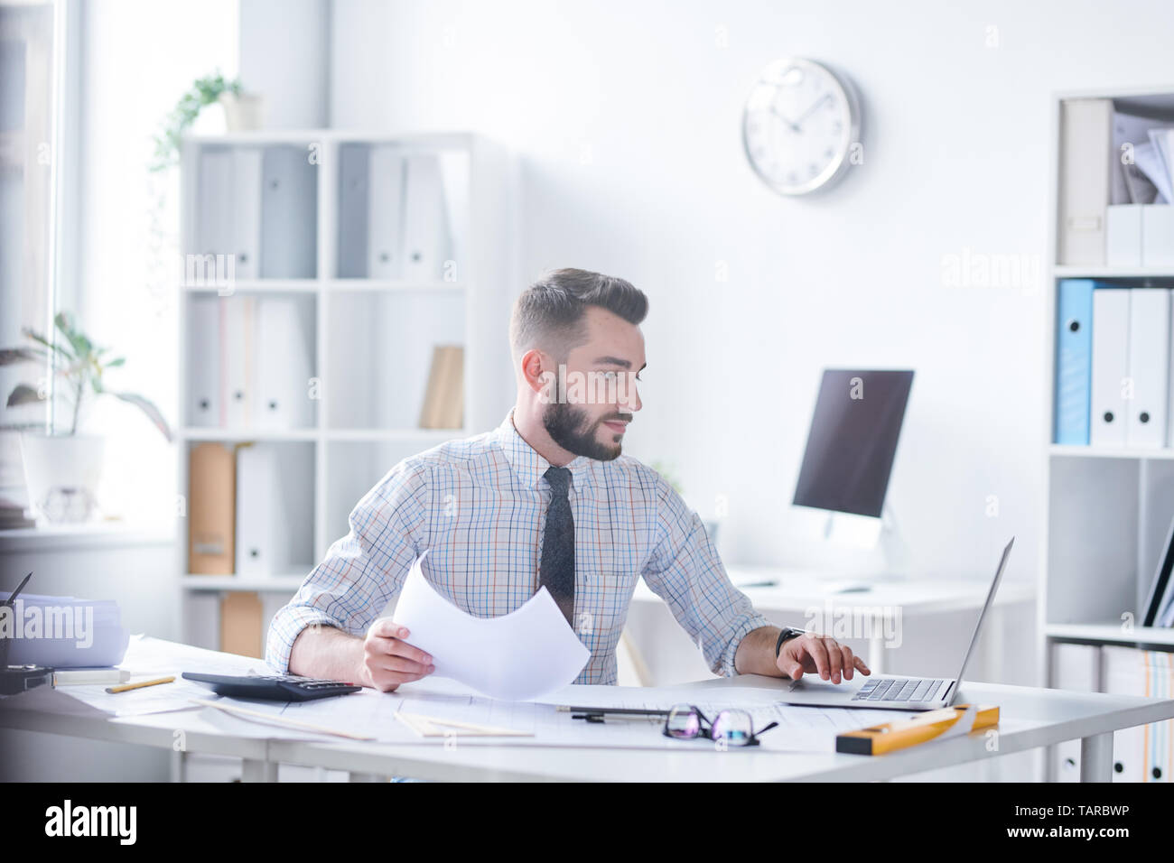 Engineer in office Stock Photo - Alamy
