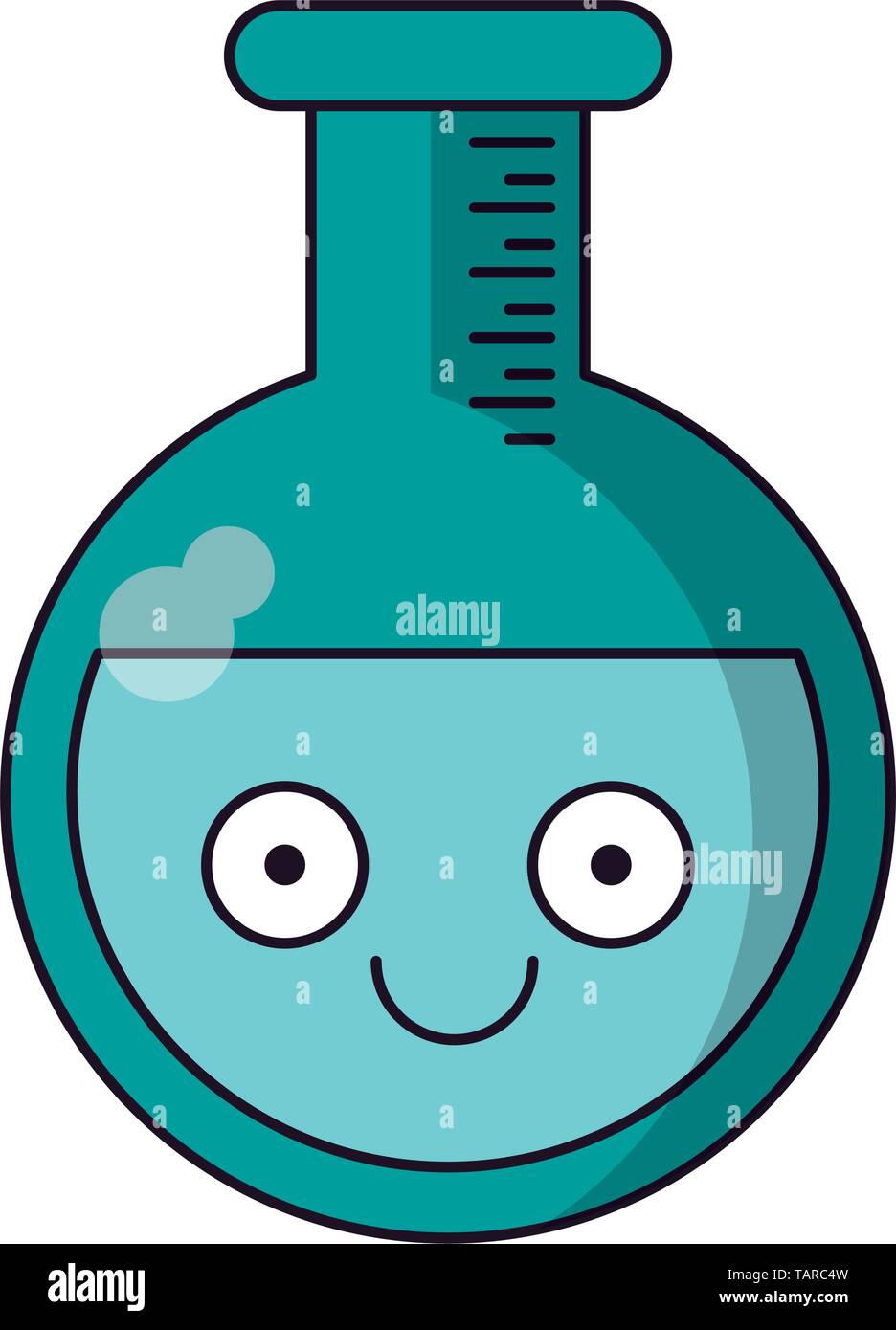 Chemistry flask cute cartoon vector illustration Stock Vector Image ...