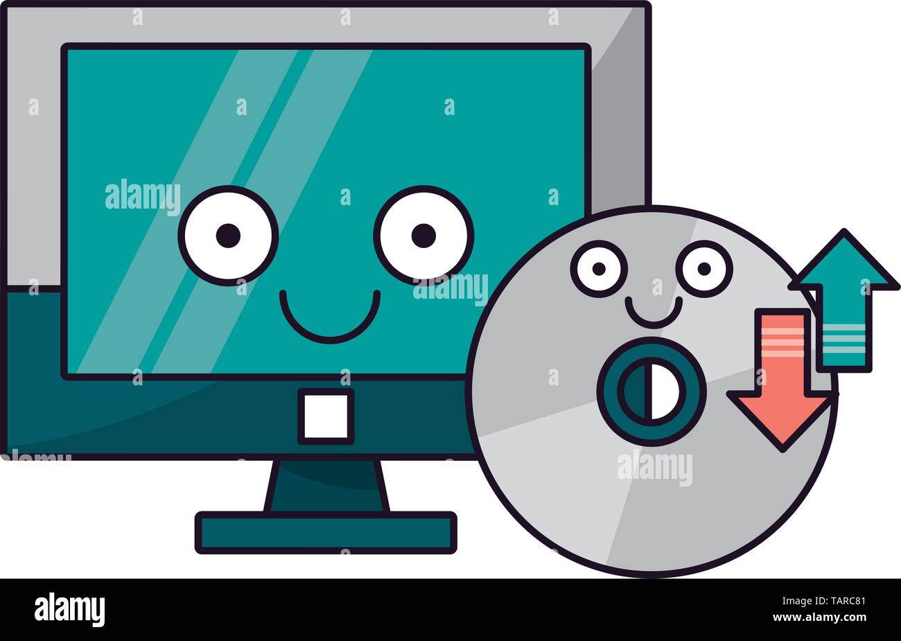 Computer and CD rom software vector illustration Stock Vector Image ...