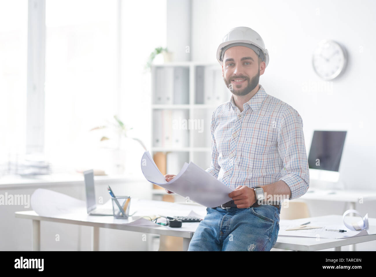 Engineer in office Stock Photo - Alamy