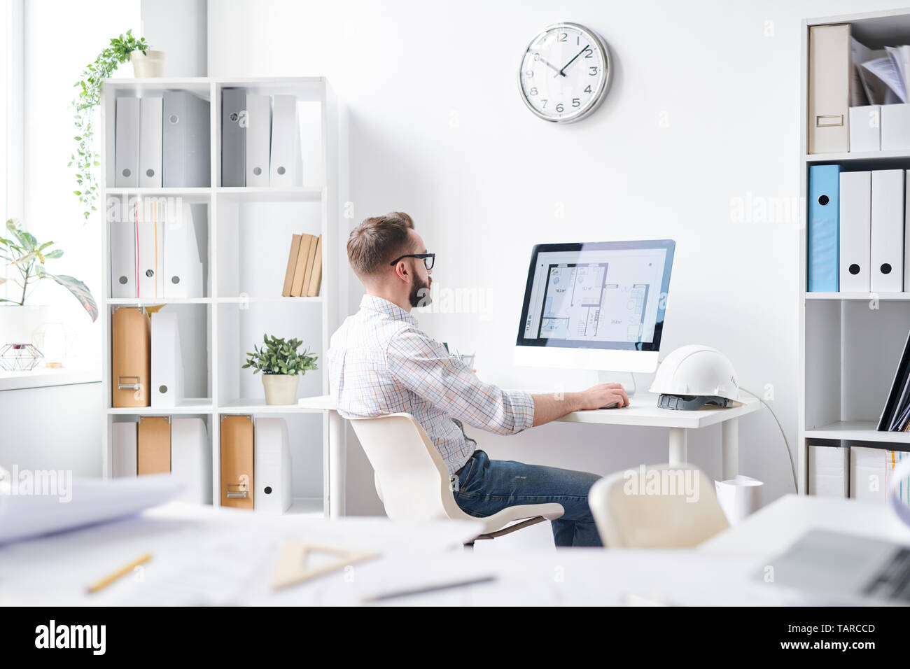 Architect by computer Stock Photo - Alamy
