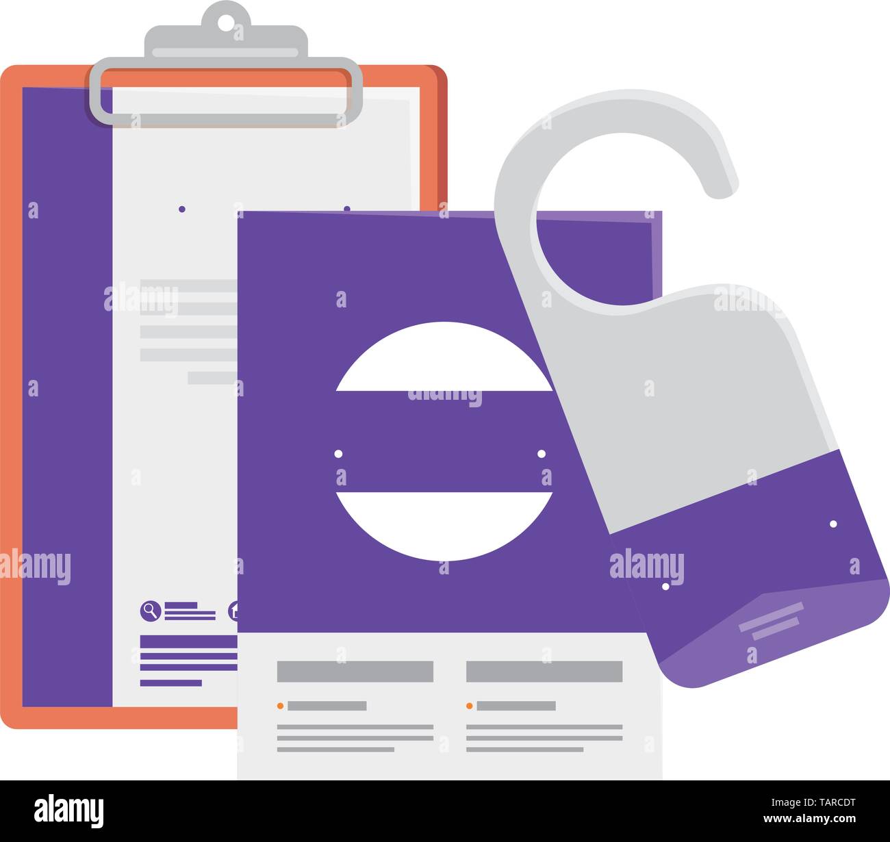 checklist and door label with commercial emblem print Stock Vector ...