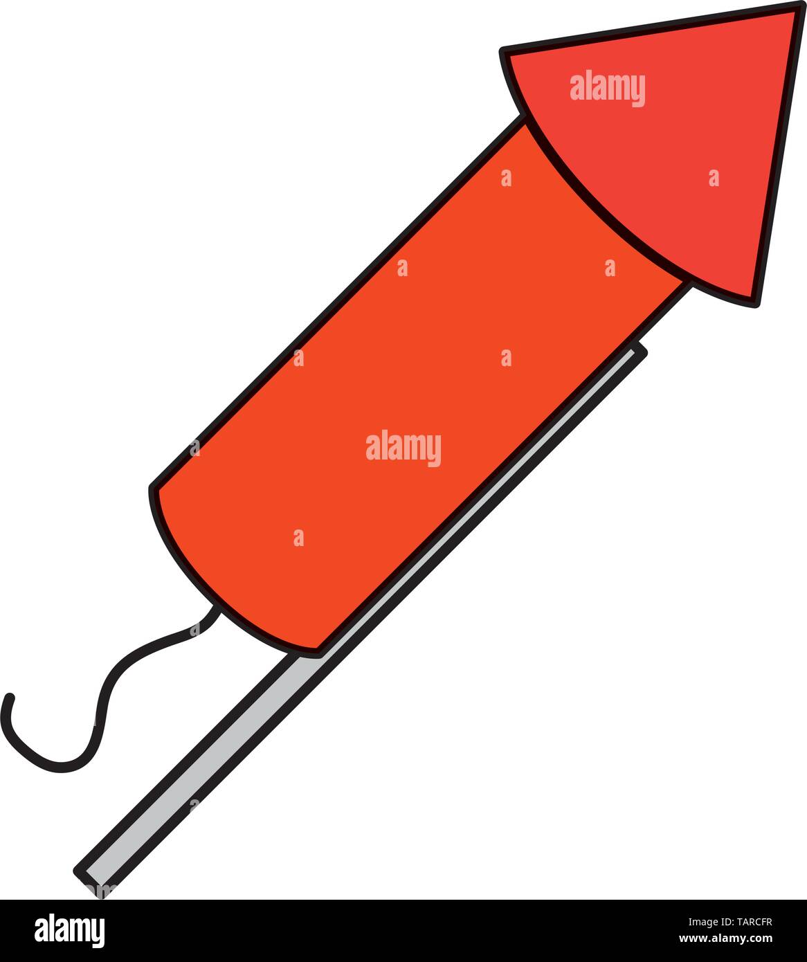 rocket fireworks celebration icon vector illustration Stock Vector ...