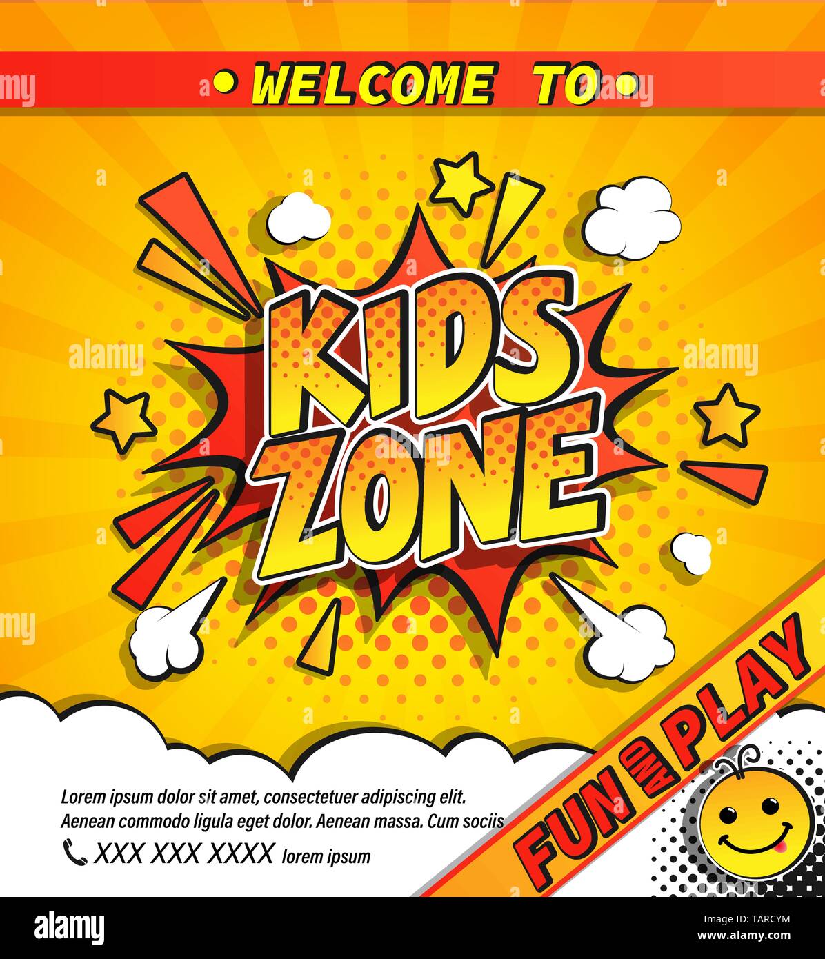 Kids zone invitation banner Stock Vector Image & Art - Alamy