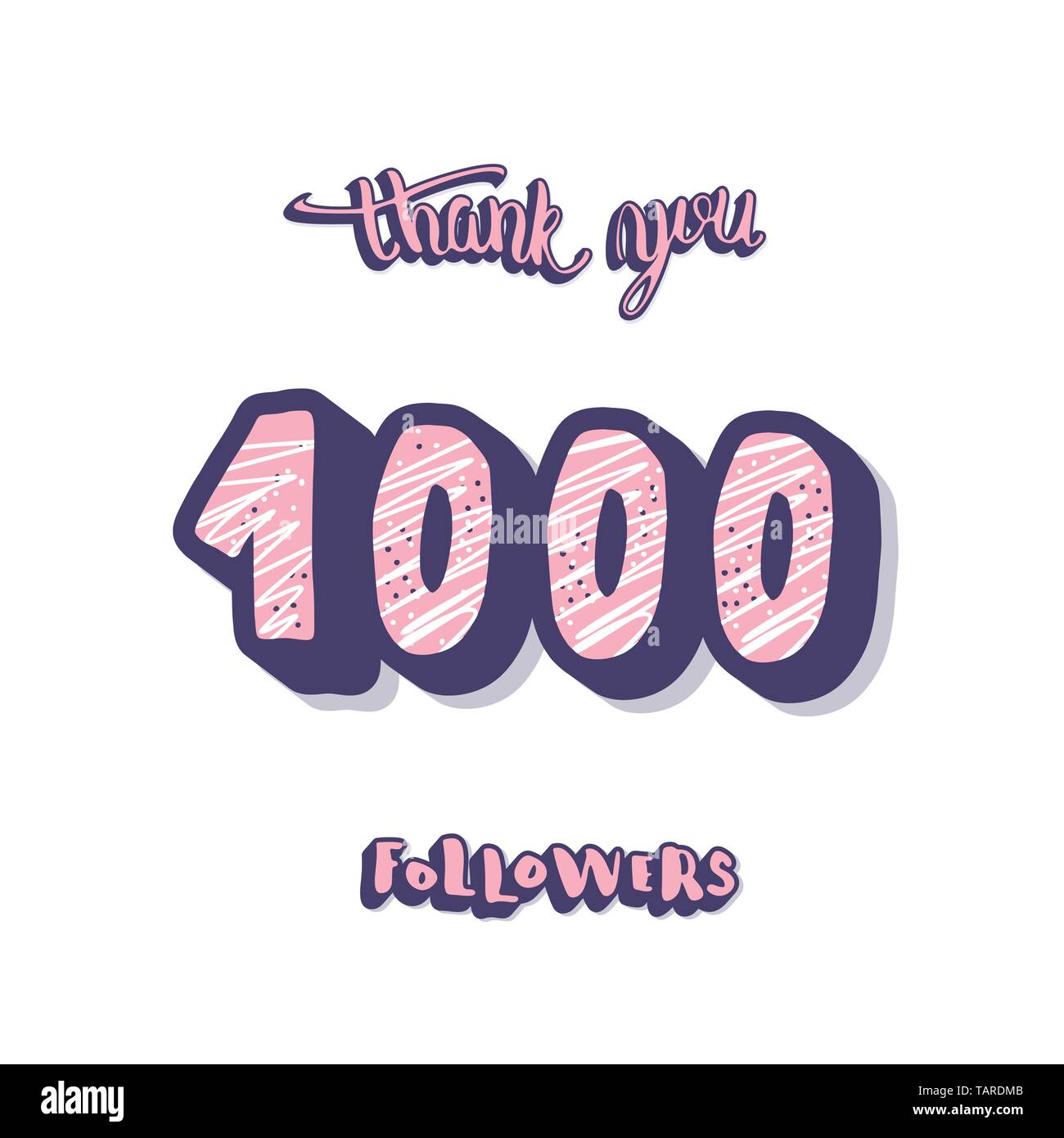 1000 followers post. Social media 1k banner. Vector color illustration ...