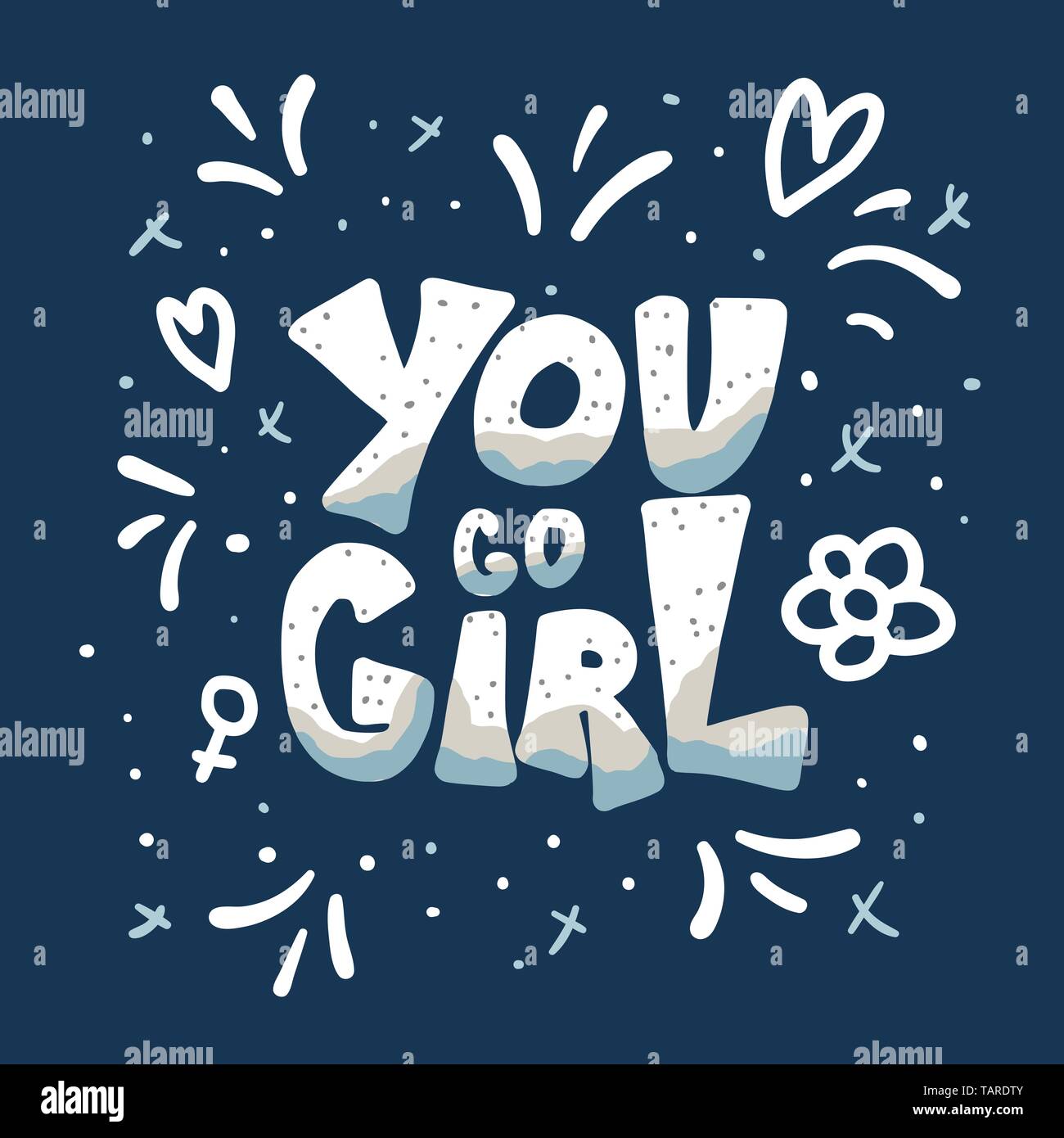 You go girl quote isolated. GRL PWR hand lettering. Feminist slogan ...