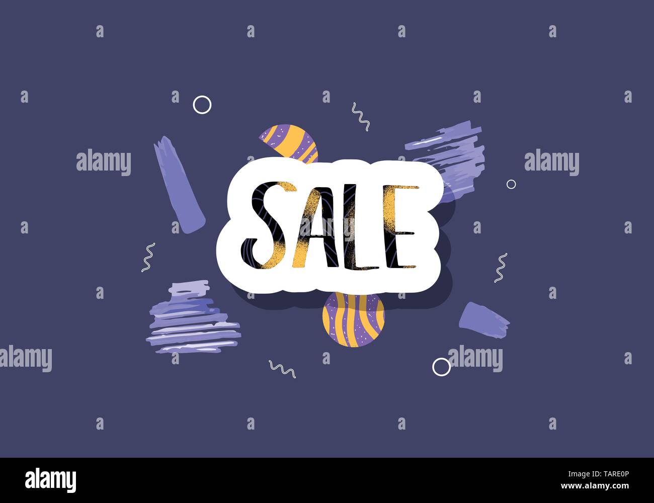 Sale banner template. Vector handwritten lettering with promotion ...