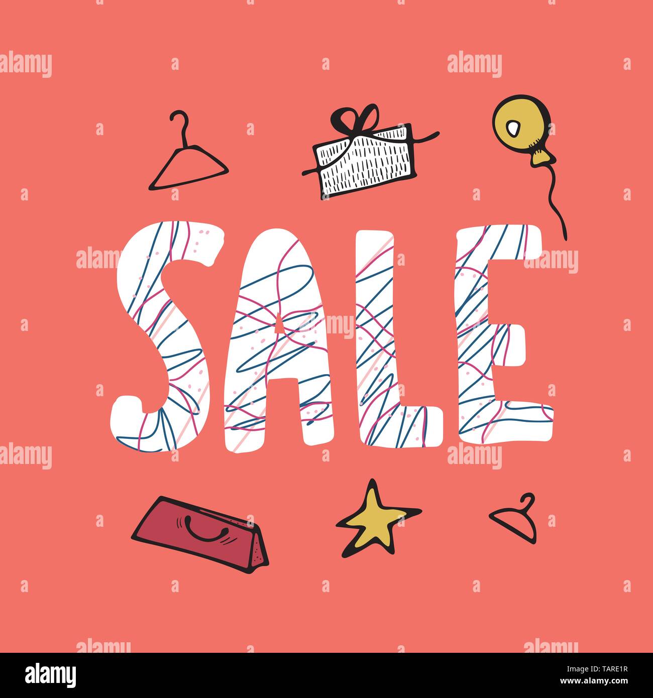 Sale banner template. Vector handwritten lettering with promotion ...