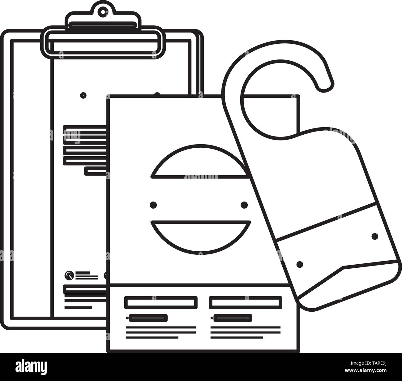 checklist and door label with commercial emblem print Stock Vector ...