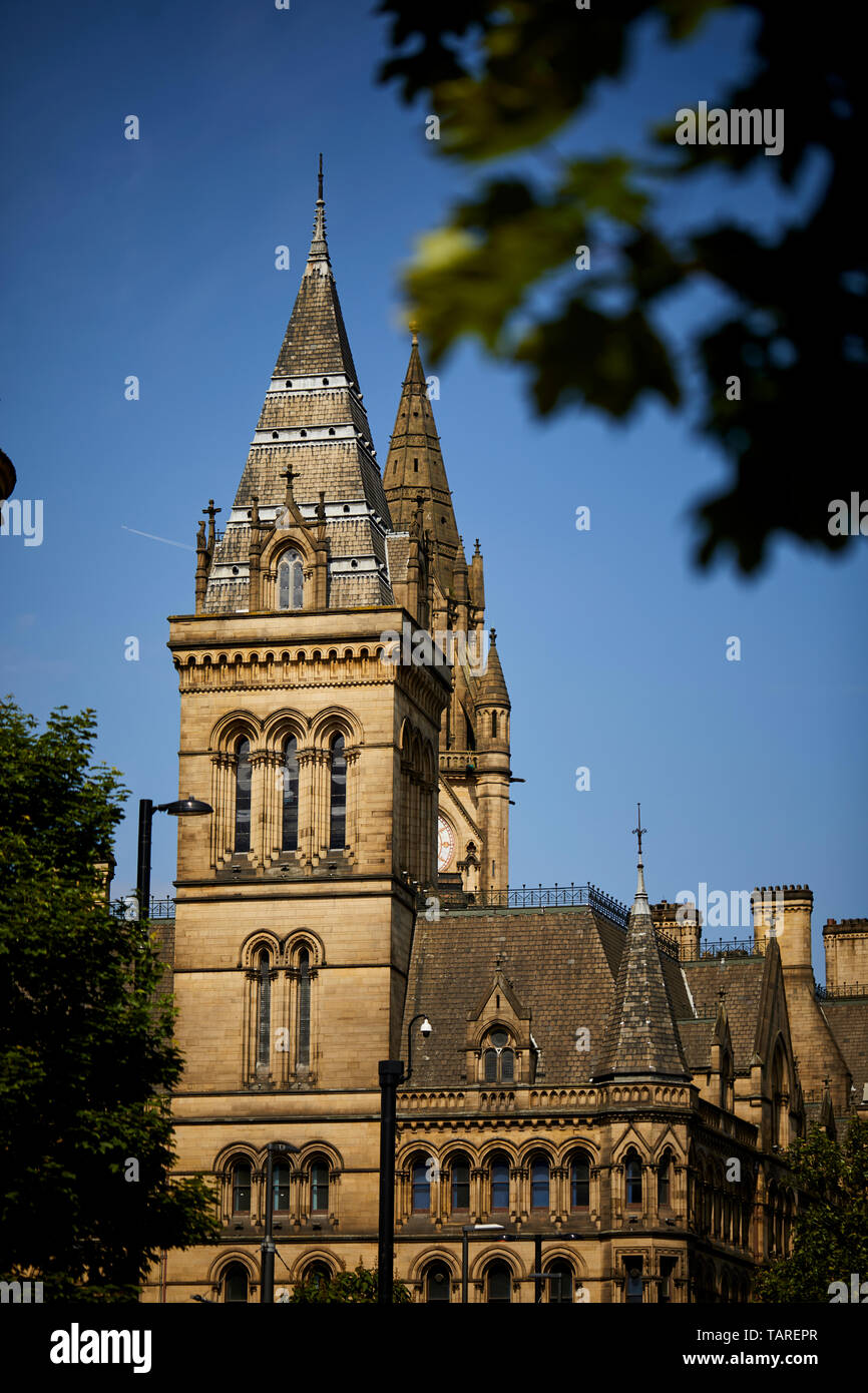 Manchester town hall roof detail at the back of the landmark building ...