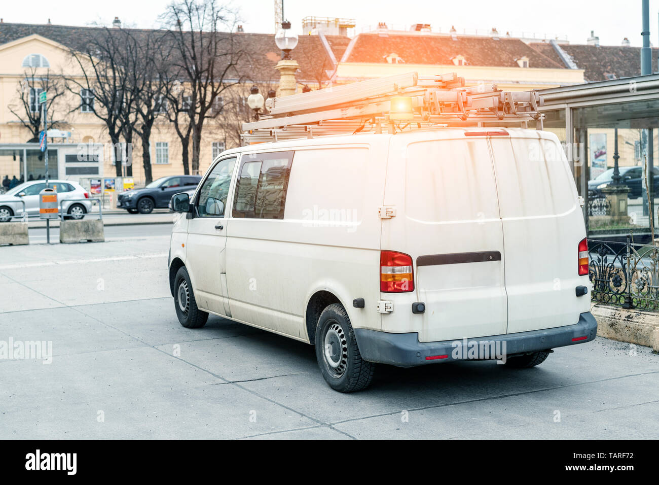 Van with ladder hi-res stock photography and images - Alamy