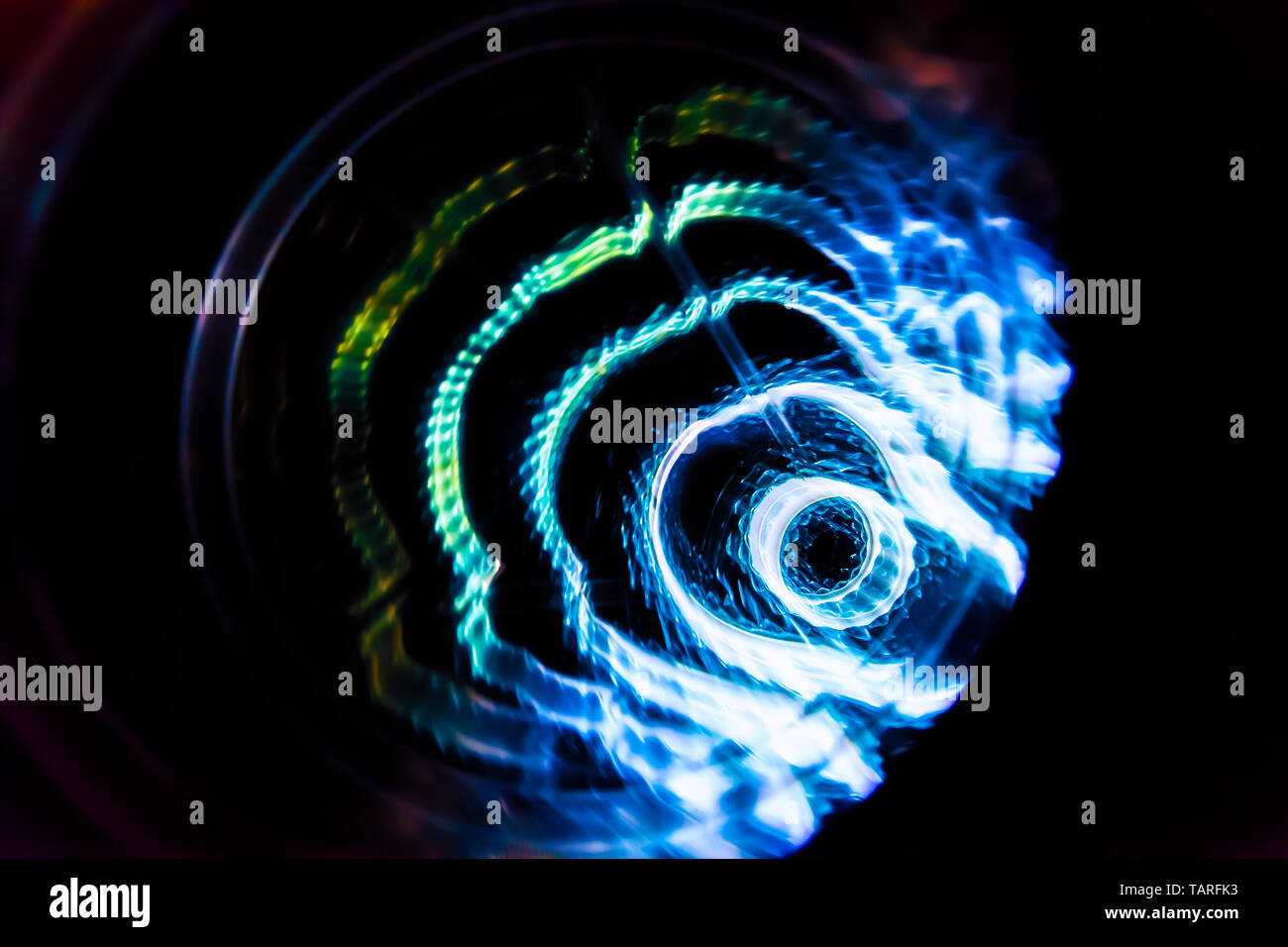 Sound waves in the dark in full color Stock Photo - Alamy
