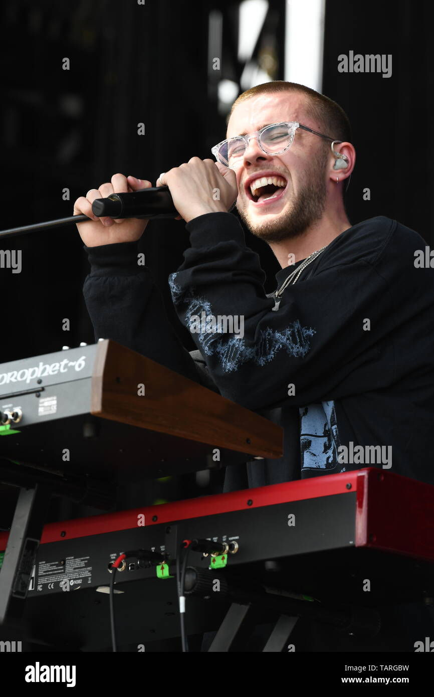 Easy Life band is shown performing on stage during a "live" concert ...