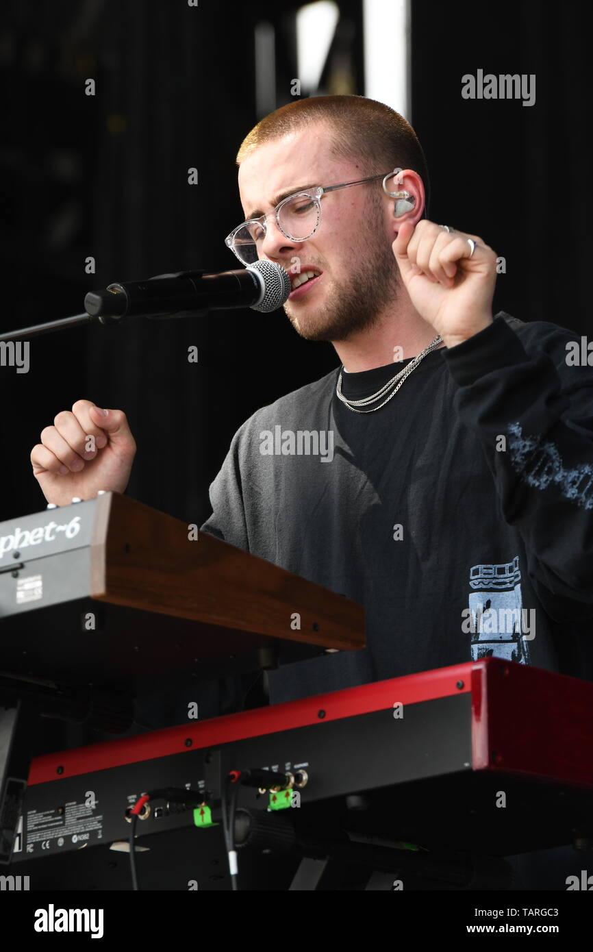 Easy Life band is shown performing on stage during a "live" concert ...