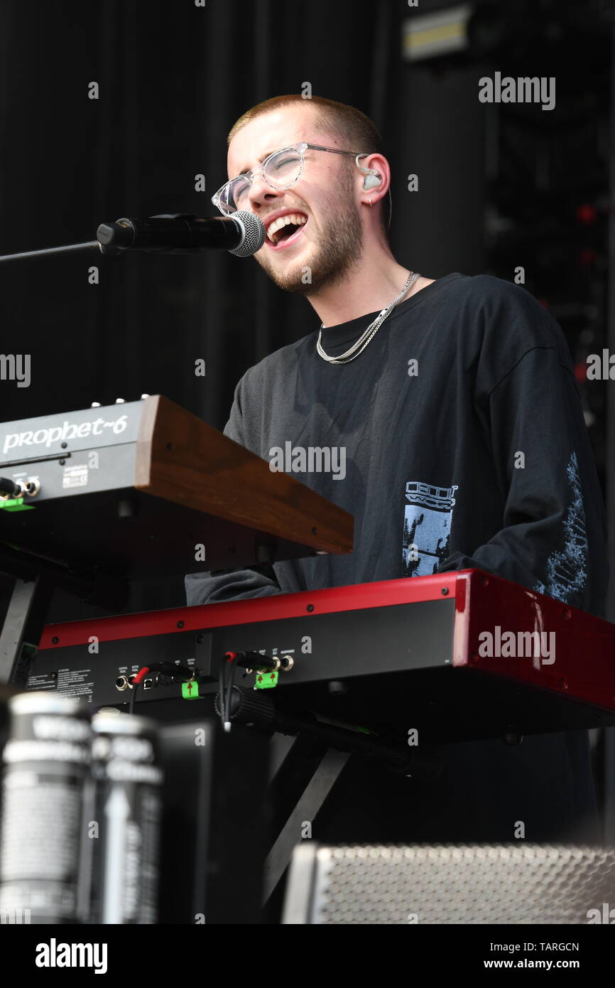 Easy Life band is shown performing on stage during a "live" concert ...