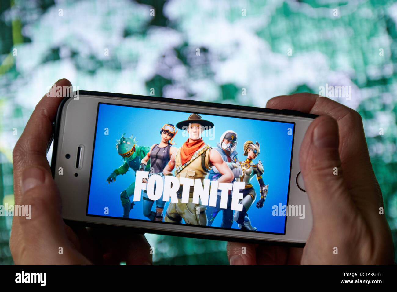 San Francisco, CA USA - April 2019: hand holding a phone with a ...