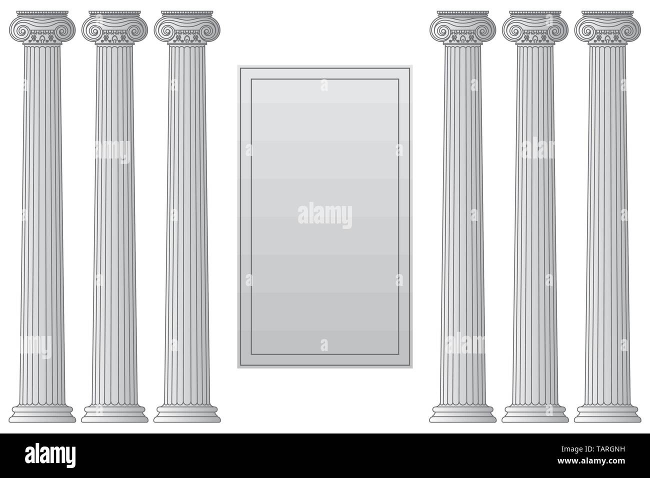 Template with historical antique greek columns with place for text ...