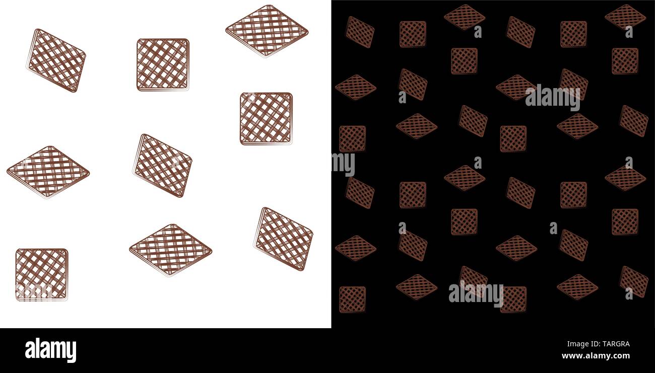 Seamless pattern with delicious crispy waffles. Two tile - white and ...