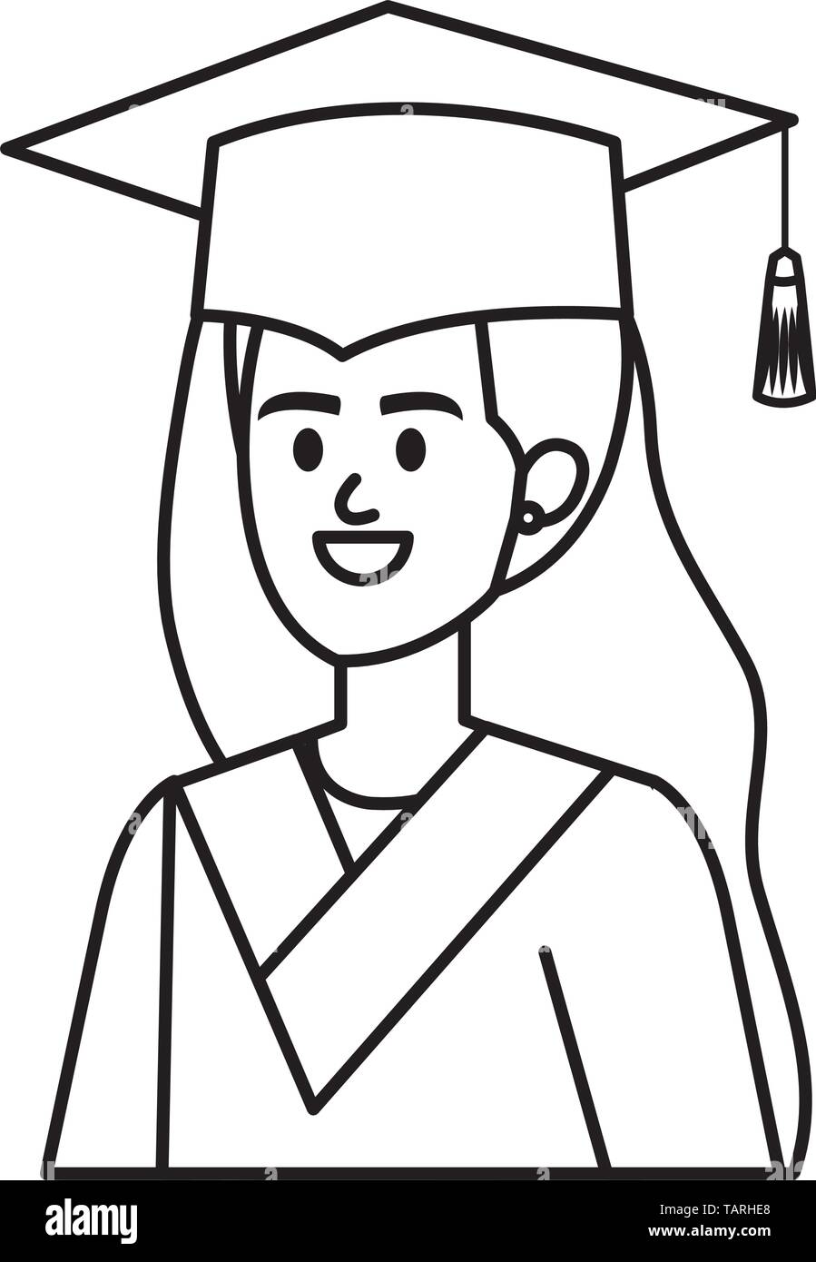 young woman student graduated character Stock Vector Image & Art - Alamy