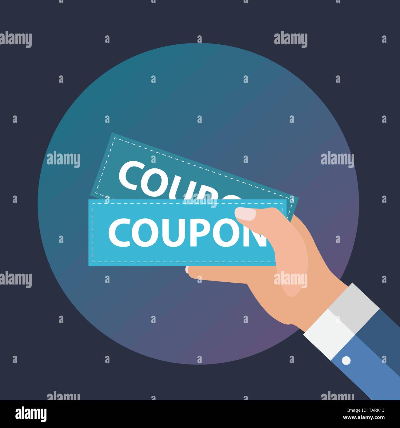 Hand with Paper Coupons Flat Design. Present, Gift, Сoupon Concept ...