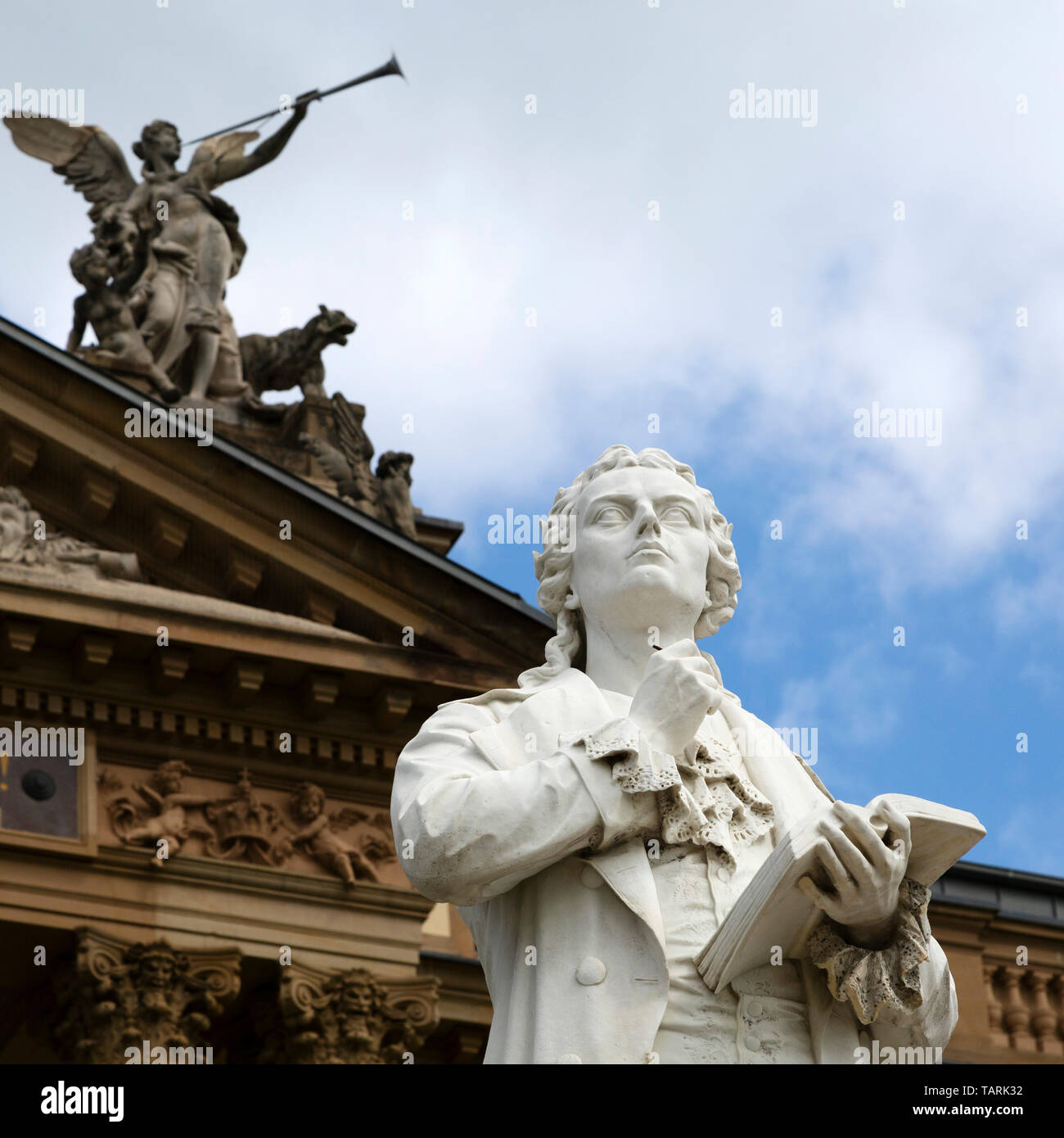Friedrich Schiller memorial (Schillerdenkmal) outside of the Hessian ...