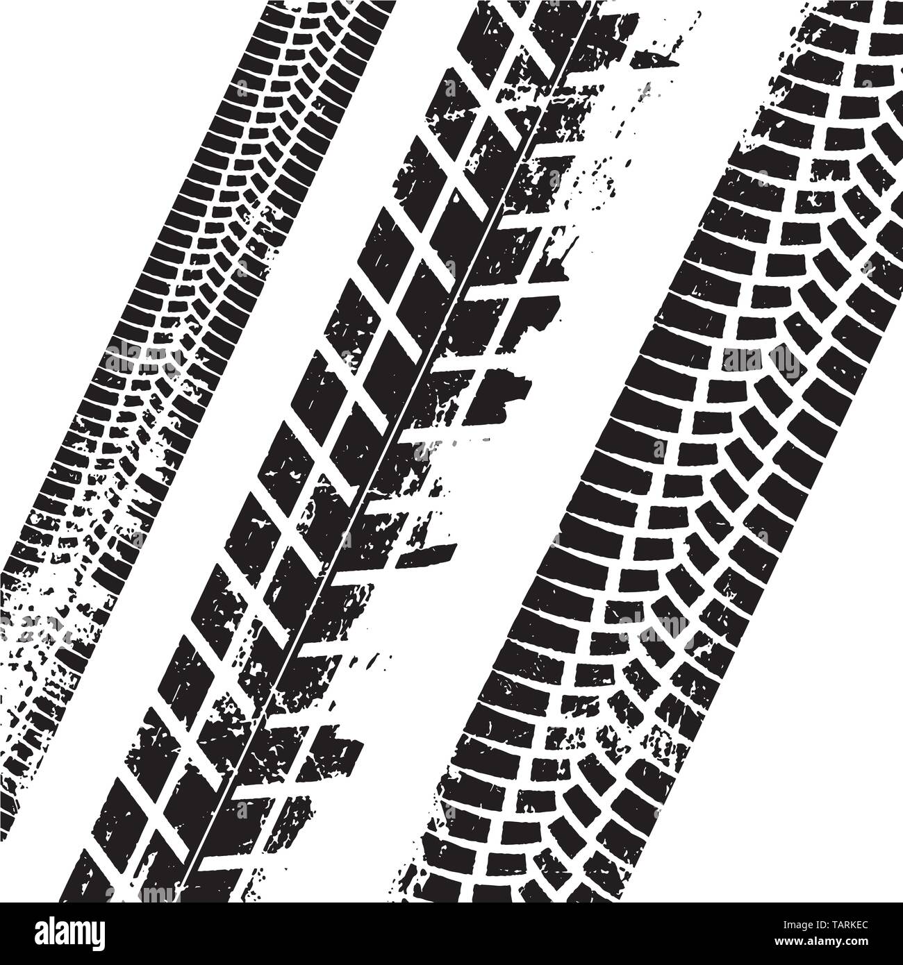 Grunge Tire Track Vector Print Dirty textured Vector illustration Stock ...