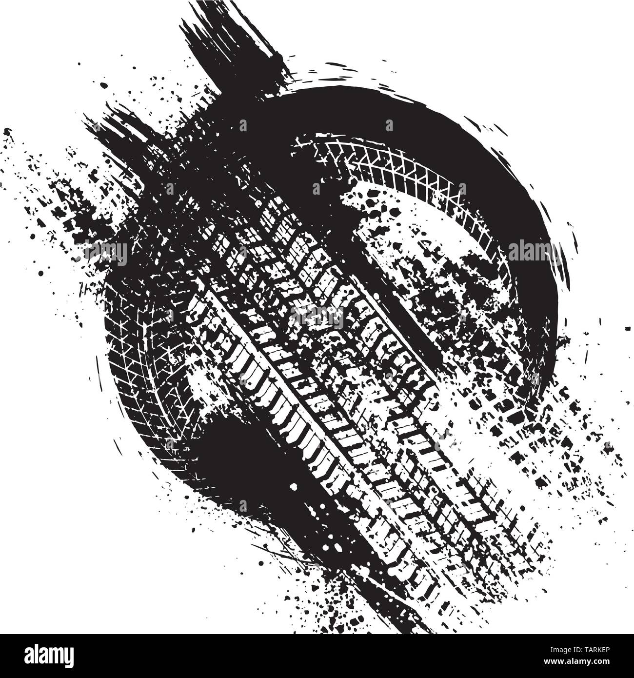 Grunge Tire Track Vector Print Dirty textured Vector illustration Stock ...