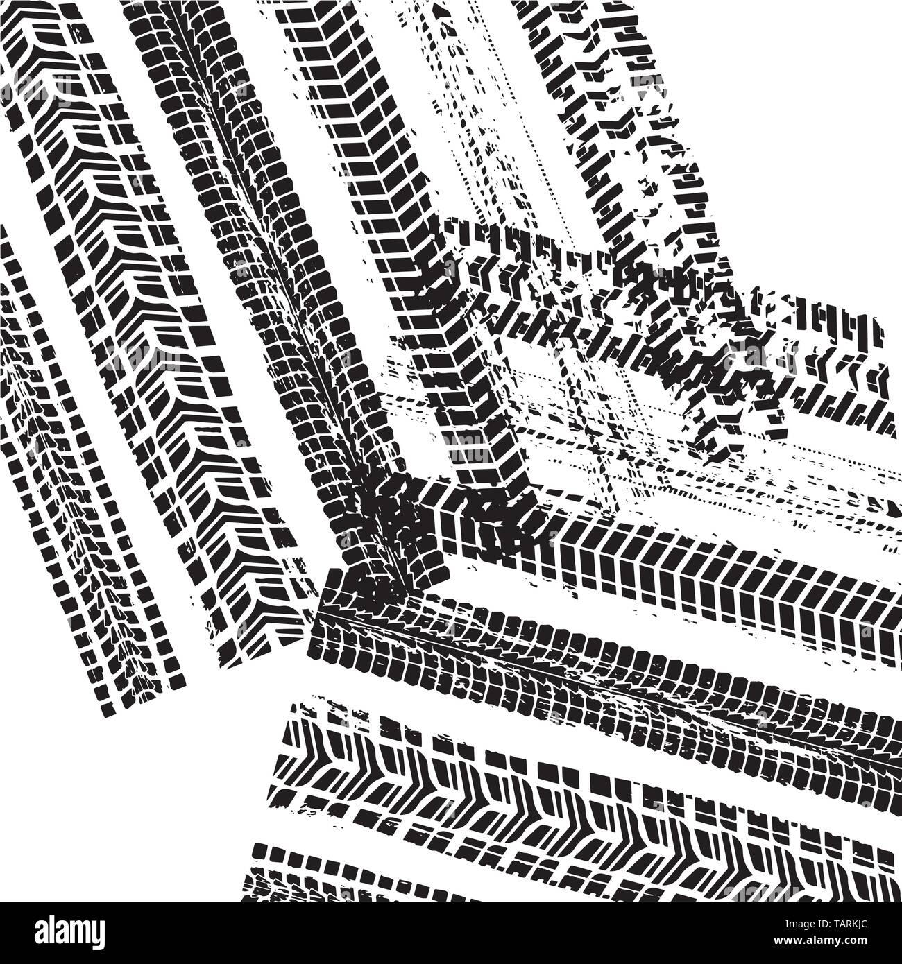 Grunge Tire Track Vector Print Dirty textured Vector illustration Stock ...