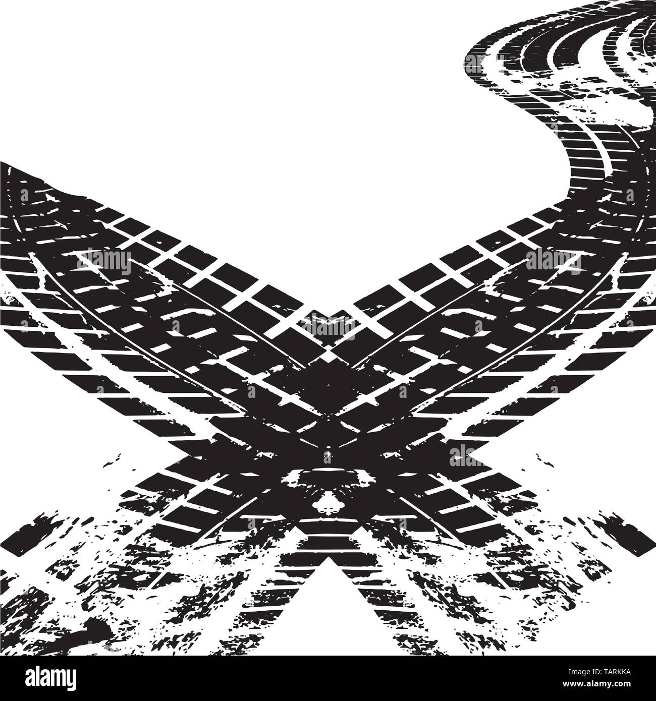 Grunge Tire Track Vector Print Dirty textured Vector illustration Stock ...