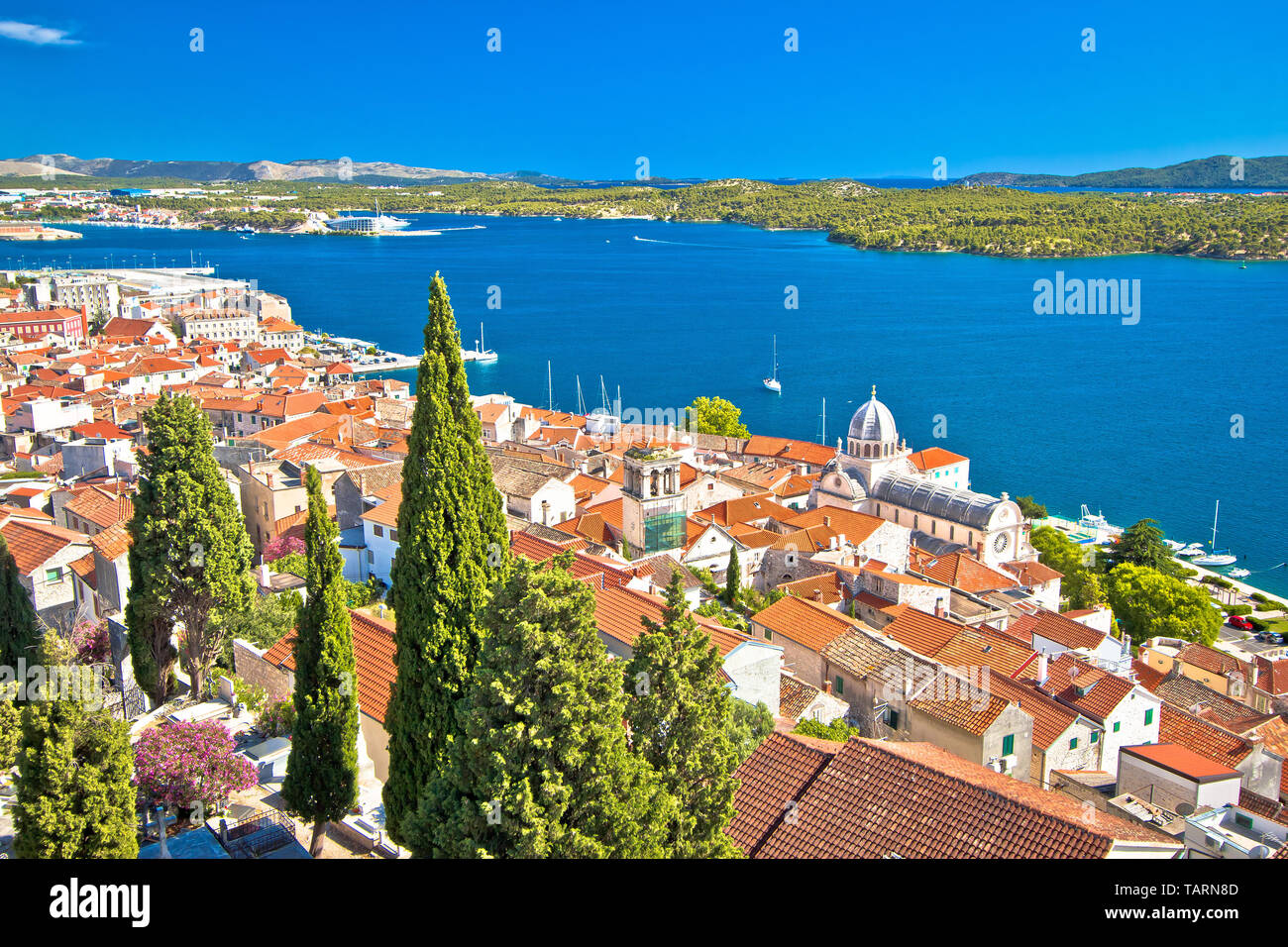 UNESCO town of Sibenik historic waterfront, Dalmatia, Croatia Stock ...