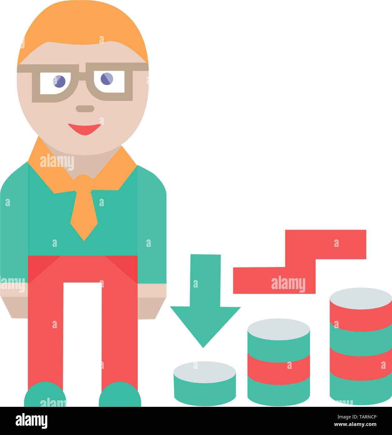 Recession icon- vector sign and symbol. business icon Stock Vector ...