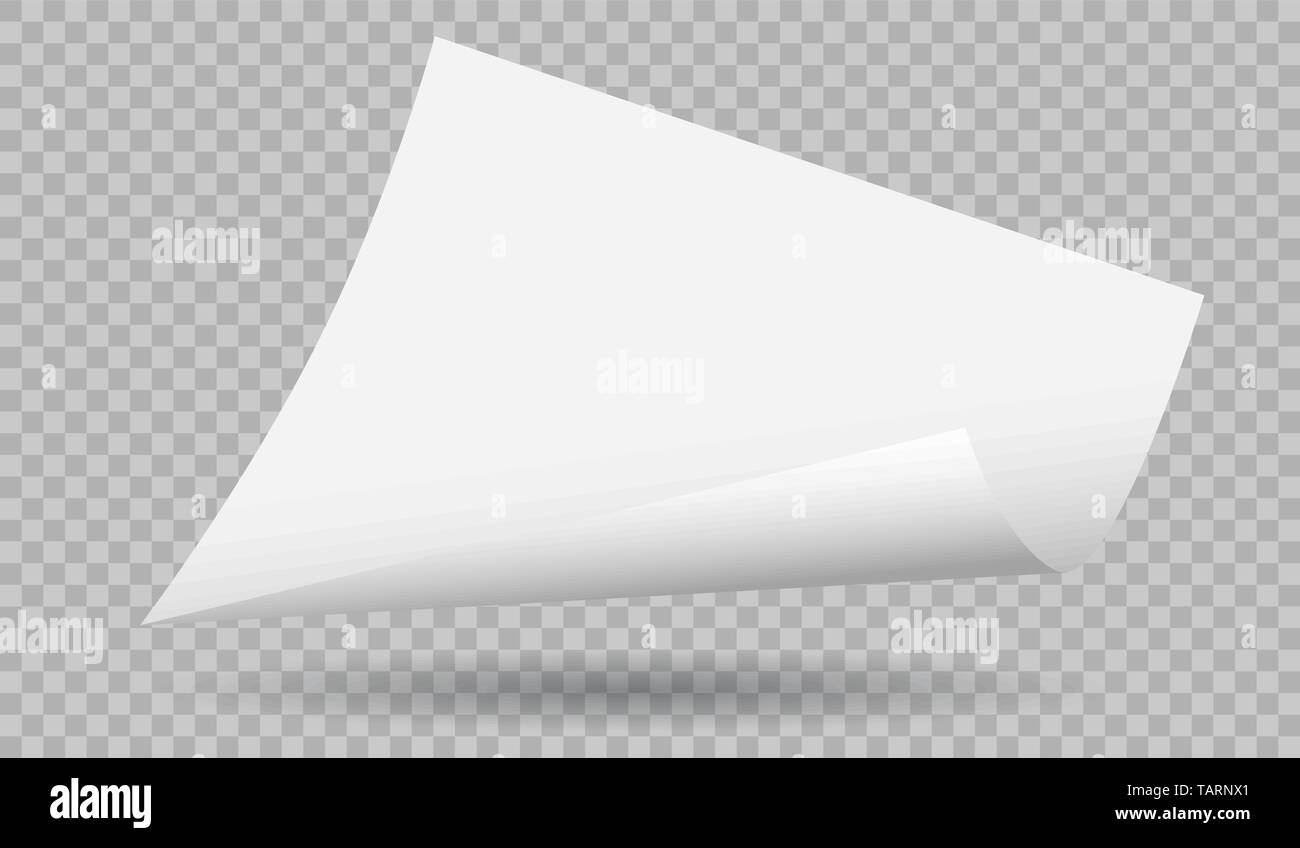 White folded note, notebook paper sheet flying next to squared ...