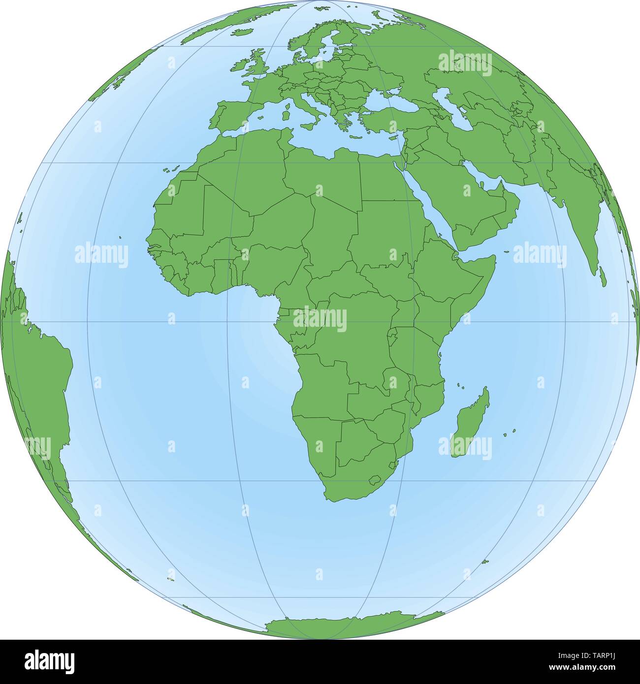 Illustration of Earth globe with focused on Africa Stock Vector Image & Art - Alamy