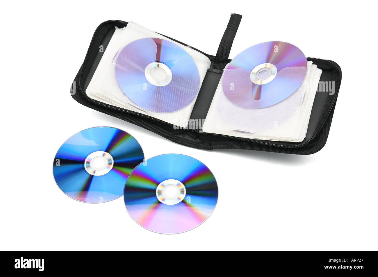 Case for CDs and DVDs on an isolated white background Stock Photo - Alamy