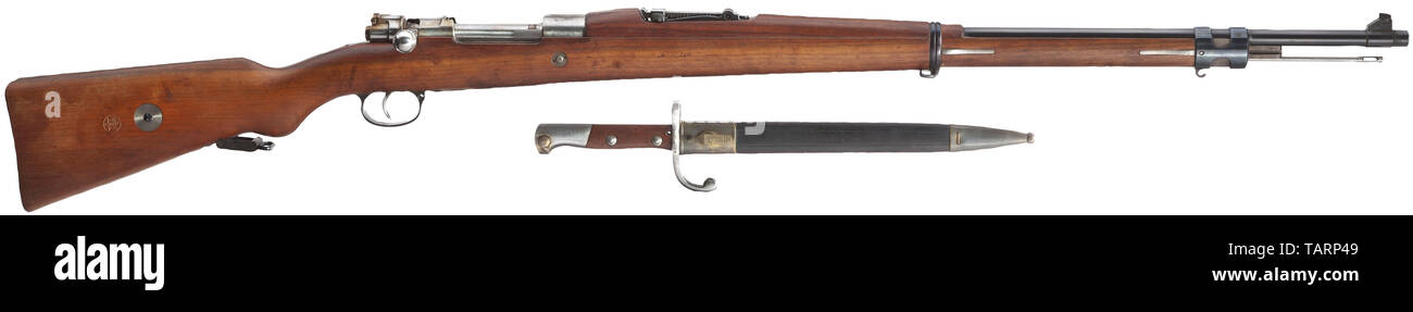 SERVICE WEAPONS, BRAZIL, rifle model 1908, DWM, with bayonet, calibre 7 ...