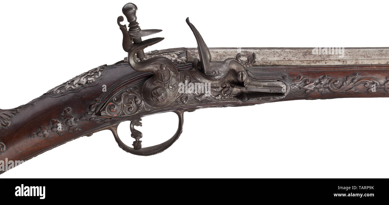An Italian splendid rifle, end of the 17th century, Heavy, smooth ...