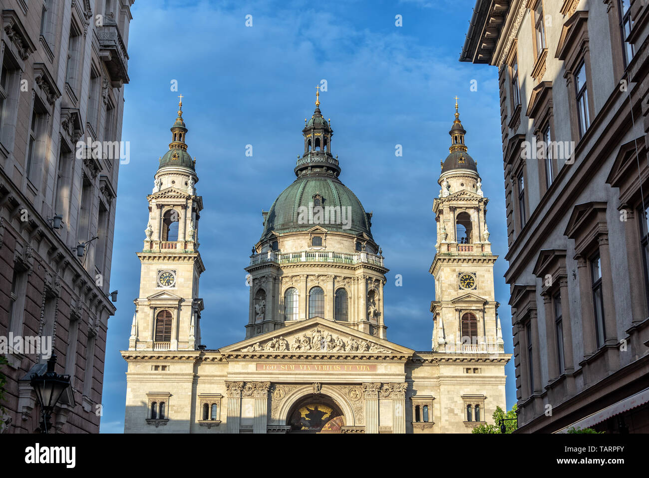 View of historic St. Stephens Basilica in Budapest, Hungary Stock Photo ...