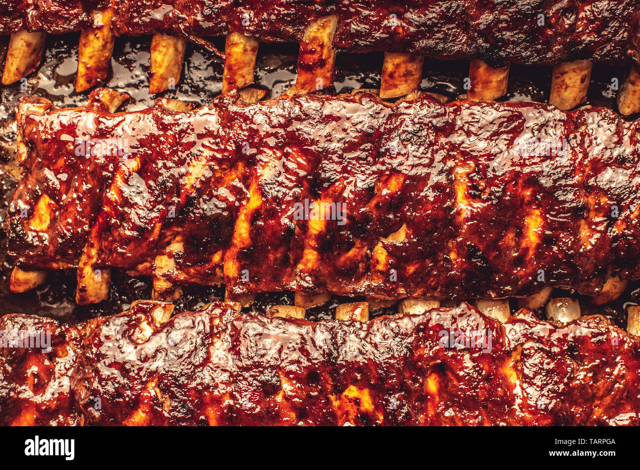 Rustic Pork Ribs Barbecue Grilled Hot and Spicy Stock Photo - Alamy