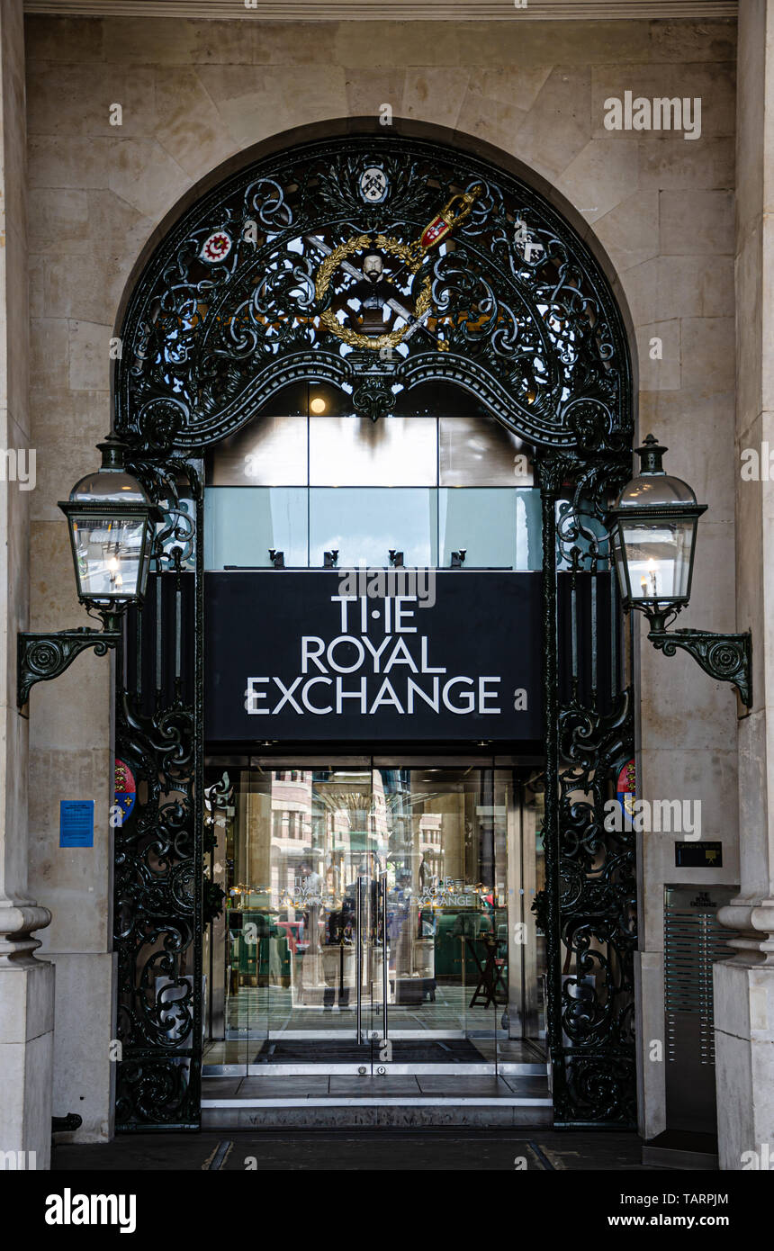 Entrance to the Royal Exchange Building in London, UK Stock Photo - Alamy