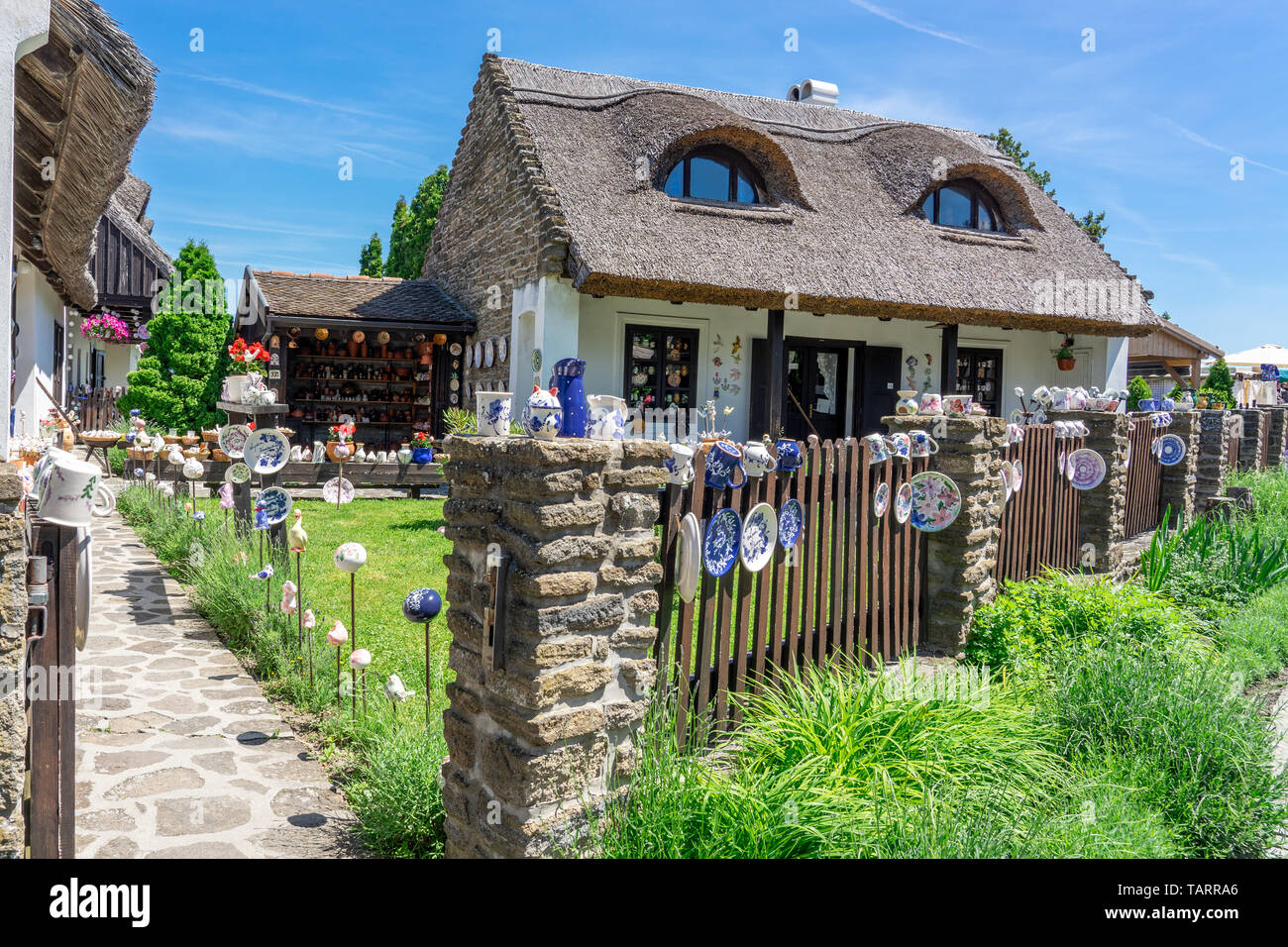 Folkloric old houses in Tihany,on the northern shore of Lake Balaton ...