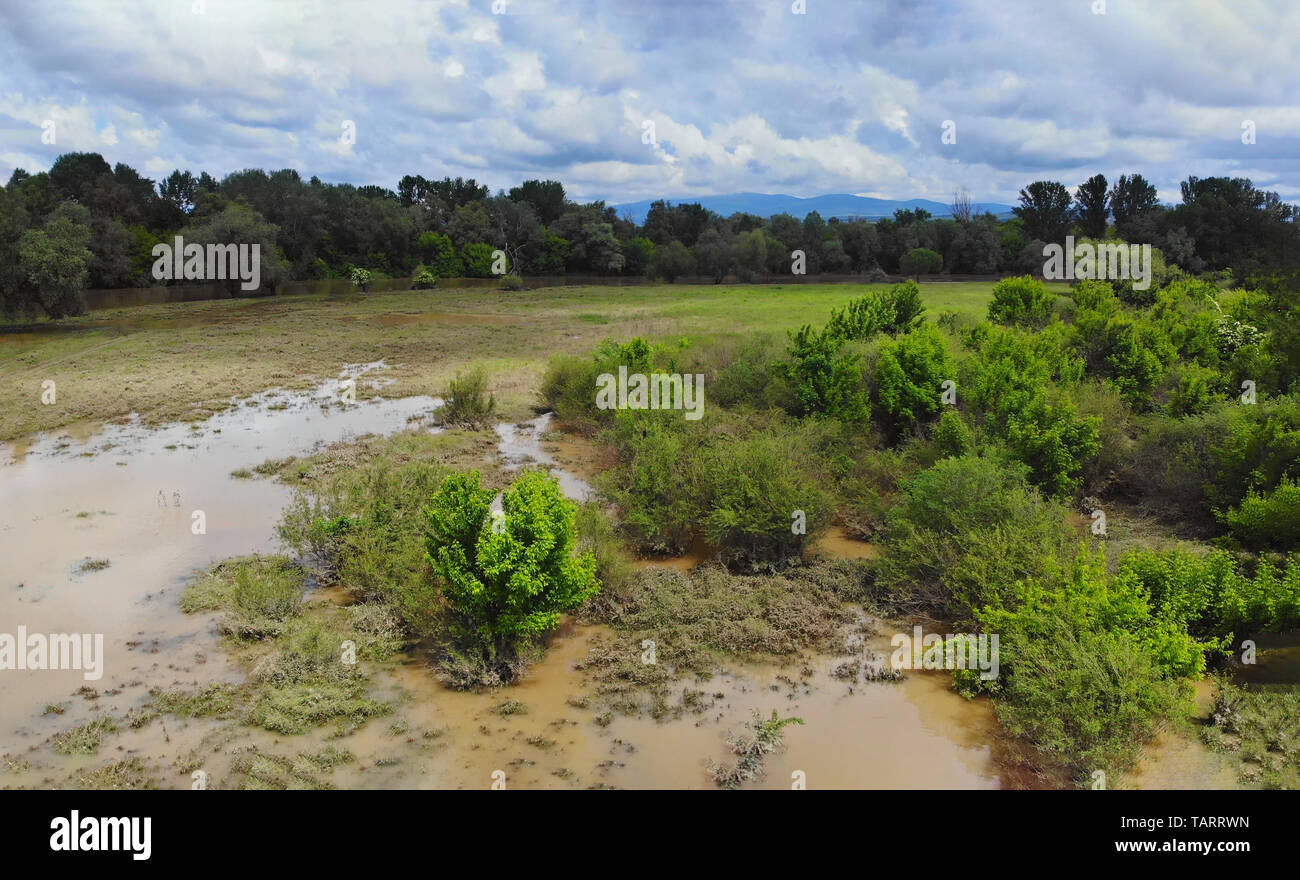 Aerial view flooded fields submerged hi-res stock photography and ...