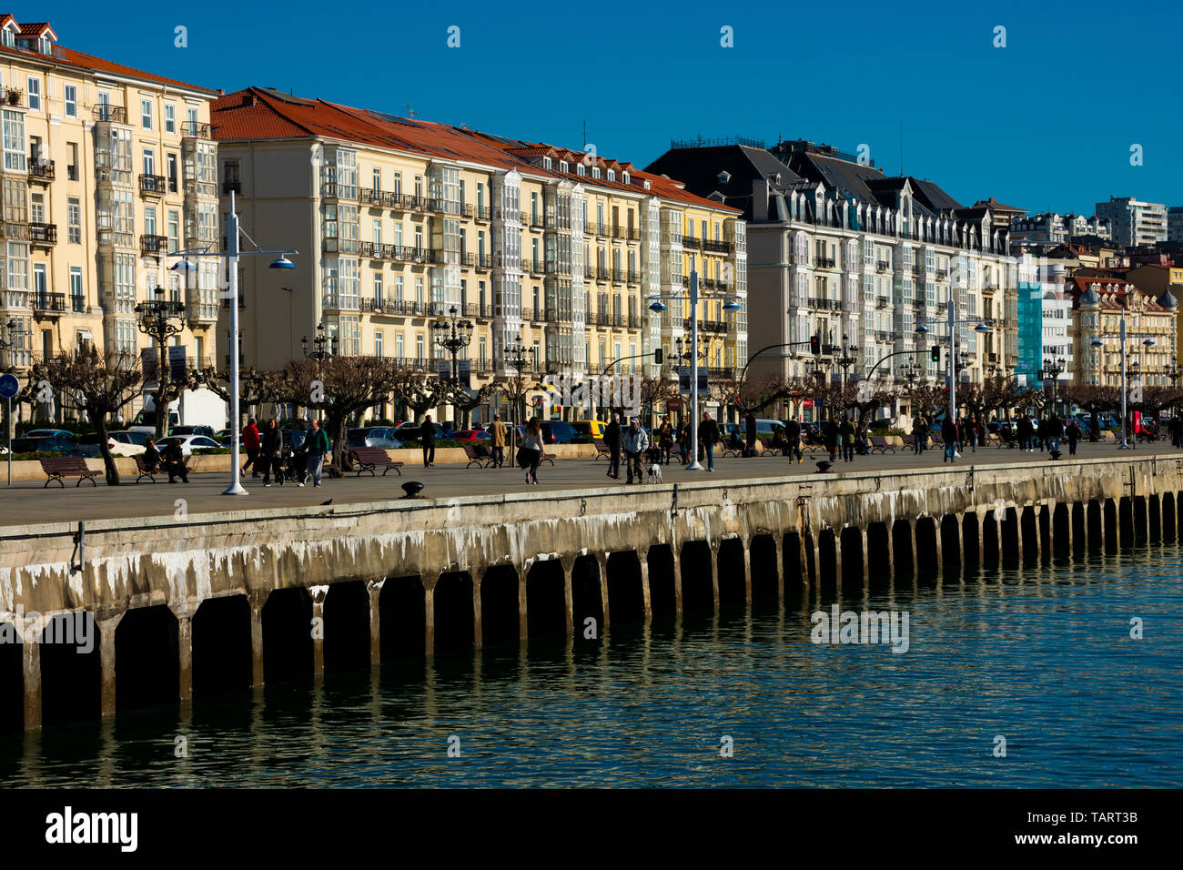 Santander, Spain. February 12, 2019. View of Santander city harbor ...