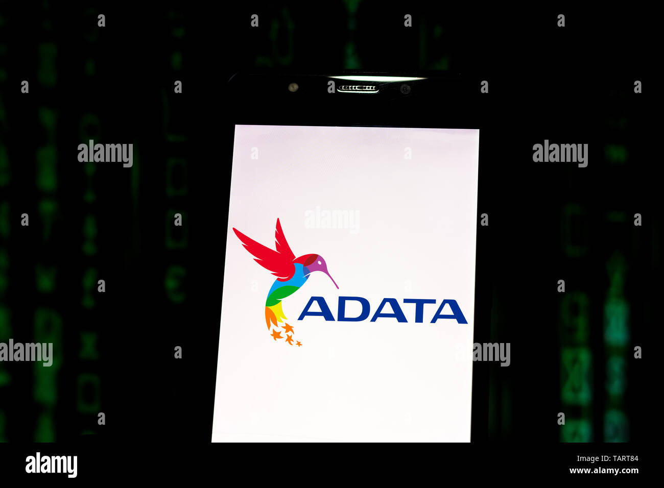 In this photo illustration the ADATA Technology logo is seen displayed ...